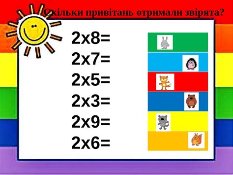 Таблиця множення на число 2 Тест з математики На Урок