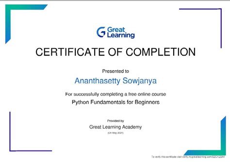 Ananthasetty Sowjanya On Linkedin Certification Python
