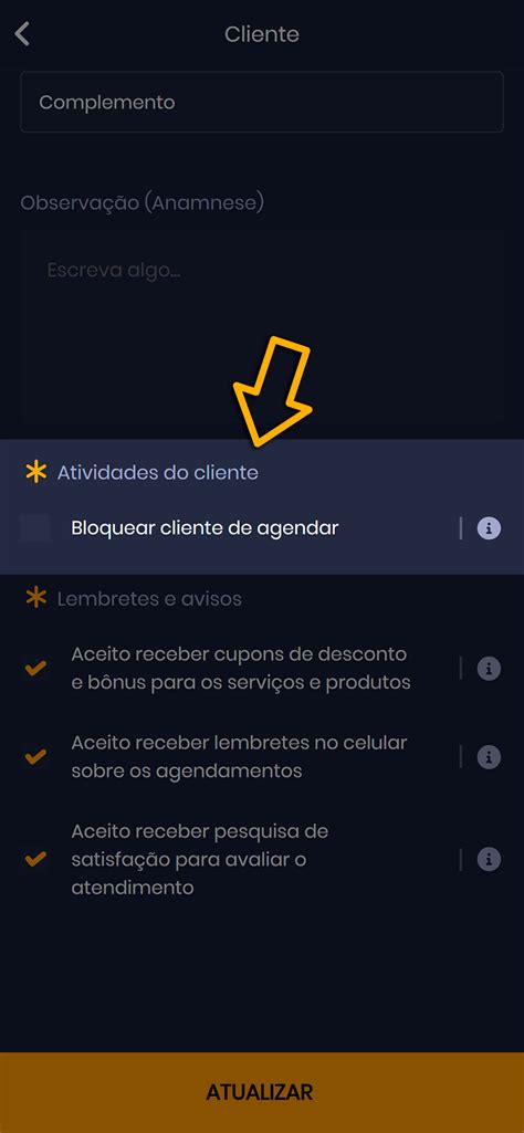 como bloquear um cliente para que ele não faça agendamentos prks app