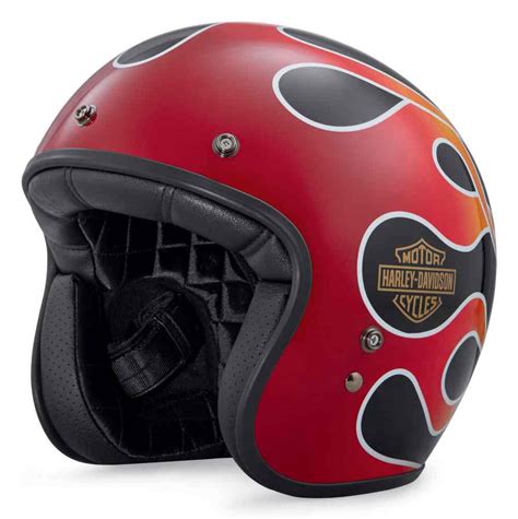 Harley Davidson® Mens Retro Flame B01 34 Helmet Gloss Black 98209