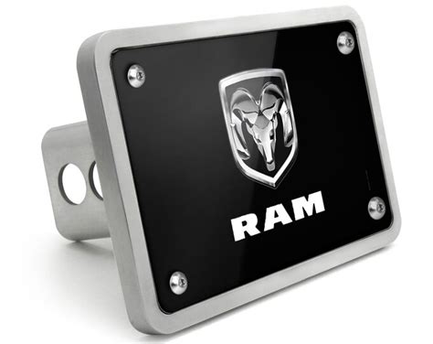 Ipick Image Made For Ram Logo Uv Graphic Black Billet Aluminum 2 Inch