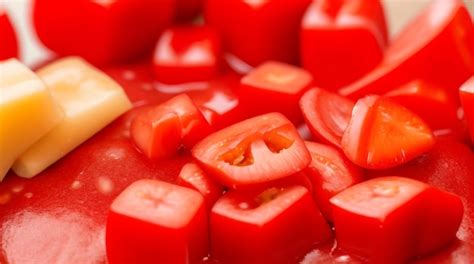 Premium Ai Image Fiery Culinary Craft Hot Red Pepper Chopped Into Small Cubes Ready For