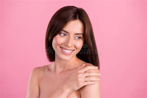 Photo Of Pretty Attractive Girl Touch Shoulder After Hydrating