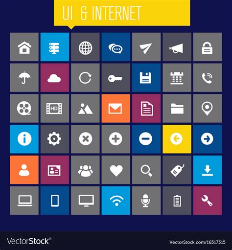Big Ui And Internet Icon Set Royalty Free Vector Image