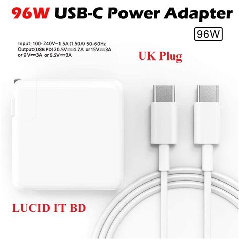96w Usb C Power Adapter Charger And Type C Cable For 16″ 2019 Apple
