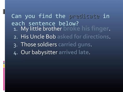 Subject And Predicate Ppt