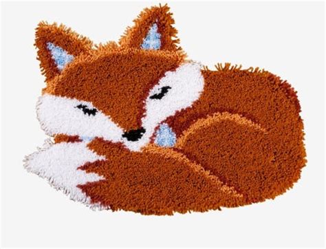 Sleeping Fox Latch Hook Kit Etsy