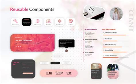 Femilux Html React Vue Figma Portfolio Online Cv Template Landing