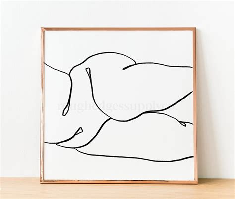 Body Positive Line Art Plus Size Female Art Print Minimalist Etsy