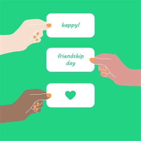 우정의 날 카드 프리미엄 벡터