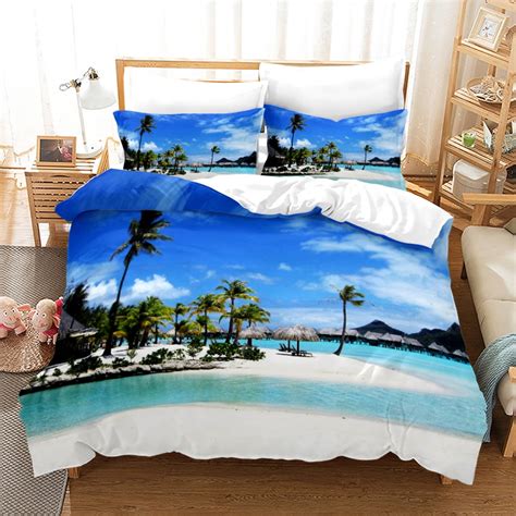 3d Coastal Beach Ocean Couch Seaside Hawaii Bedding Duvet Cover Set 3