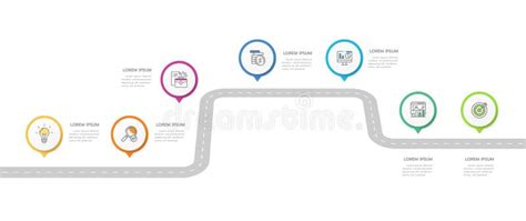 Infographic 7 Steps Modern Timeline Diagram Roadmap With Circle Topics