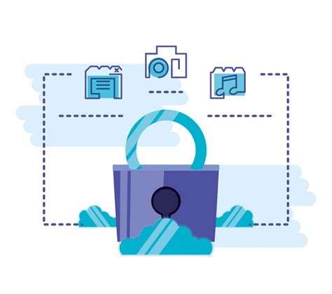 Premium Vector Cloud Computing Network With Padlock