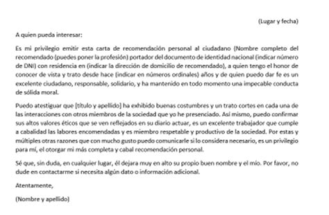 Carta De Recomendación