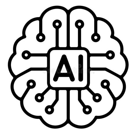 Ai Brain Icon With Microchip Artificial Intelligence Illustration Stock Illustration