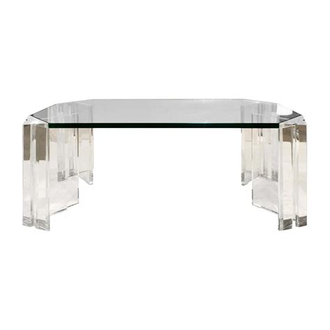 Les Prismatiques Sculptural Coffee Table In Lucite And Glass 1970s
