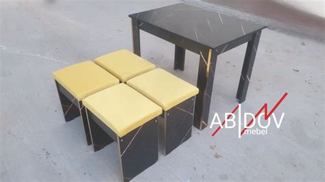 Супер цена Кухонный стол и 4 мягкие табуретки Материал ЛМДФ Стол 900 685 000 сум Кухонная