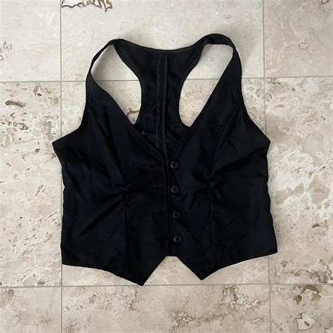 Womens Black Waistcoats Vests Depop