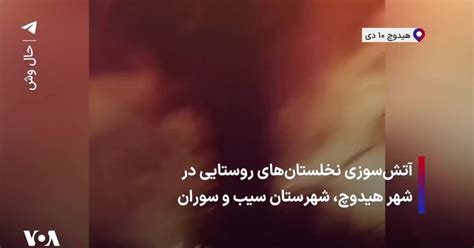 آتش‌سوزی نخلستان‌های روستایی در شهر هیدوچ، شهرستان سیب و سوران