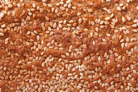 Texture Of Brown Bread With Sesame Stock Image Colourbox