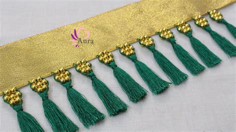 Beaded Saree Kuchu Tutorial YouTube