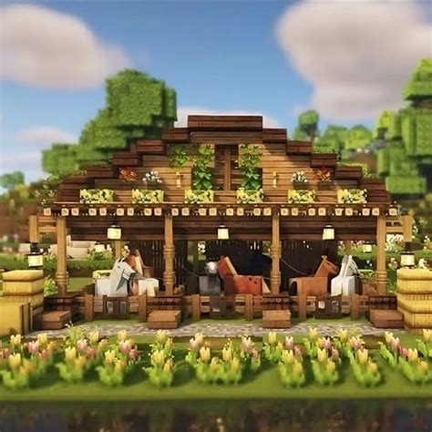 The Best Minecraft House Ideas Cute Horse Stable Minecraft Houses