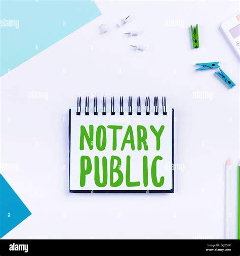 Conceptual Caption Notary Public Business Idea Legality Documentation