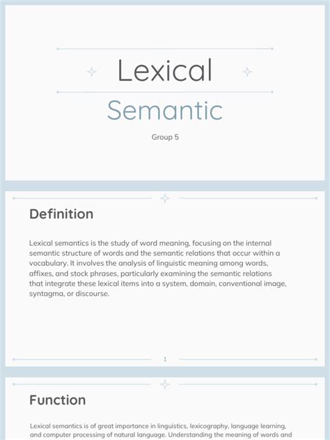 Group 5 Pdf Lexical Semantics Semantics