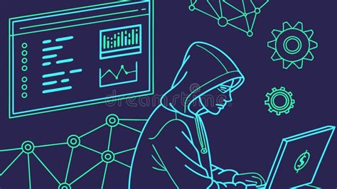Hacker Coding On Laptop Cybersecurity And Digital Technology