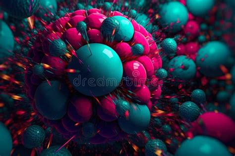 Explosion Geometric Molecule Vibrant Color Generative Ai Stock Illustration Illustration Of