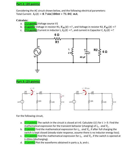 Solved Considering The AC Circuit Shown Below And The Chegg Com