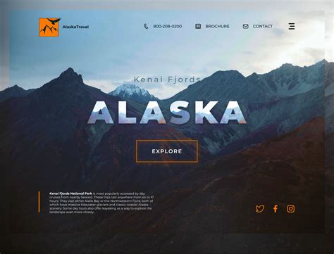 Alaska Hero Section Behance