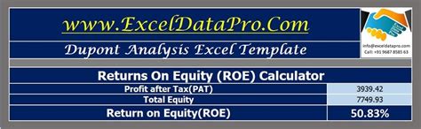 Download Roe Calculator With Dupont Analysis Excel Template Exceldatapro