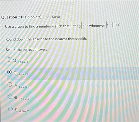 Solved Question 21 (1.6 points)\\n\\nUse a graph to find a | Chegg.com