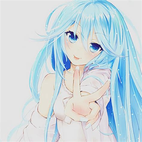 Аниме девочка с голубыми волосами Zefirka Club фото и картинки