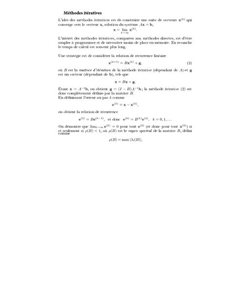 Méthode De Jacobi Pdf Matrice Mathématiques Système Déquations Linéaires