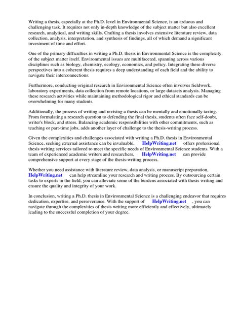 Phd Thesis Environmental Science Pdf Natural Environment Water