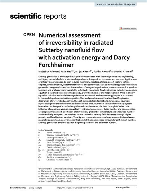 Pdf Numerical Assessment Of Irreversibility In Radiated Sutterby Nanofluid Flow With