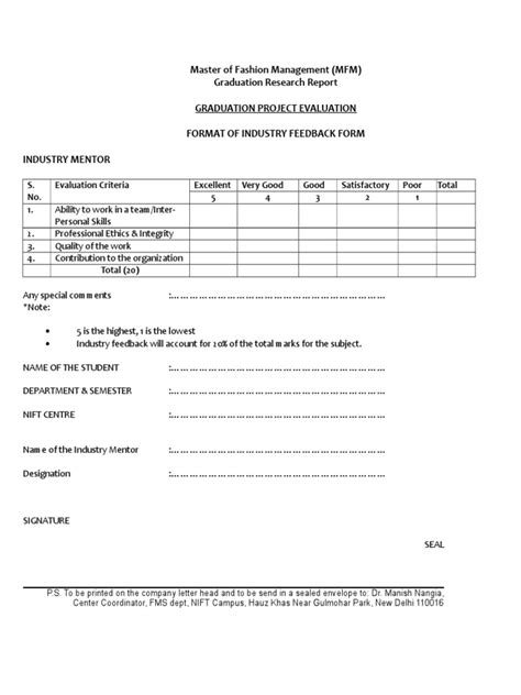 Feedback Form Gp 2016 18 Pdf