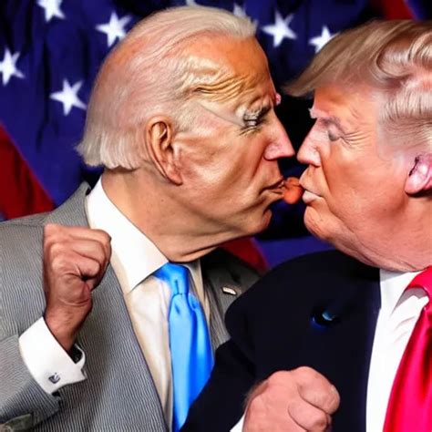 Joe Biden Kissing Donald Trump Lovely Stable Diffusion Openart