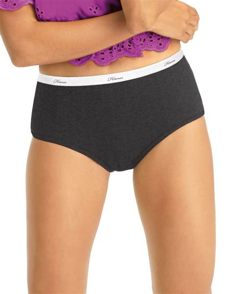 Hanes Womens Ribbed Cotton Briefs 6 Pack 6 Assorted 6 Assorted
