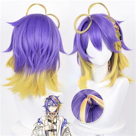 Nijisanji En Aster Arcadia Two Colors Purple Yellow Wig On275 Kawaii