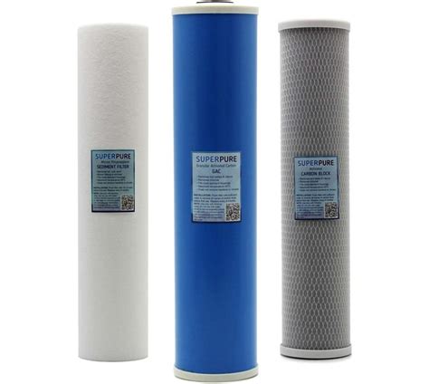 SUPERPURE Replacement 20 inch Big Blue Filter Set - Sediment, Carbon ...