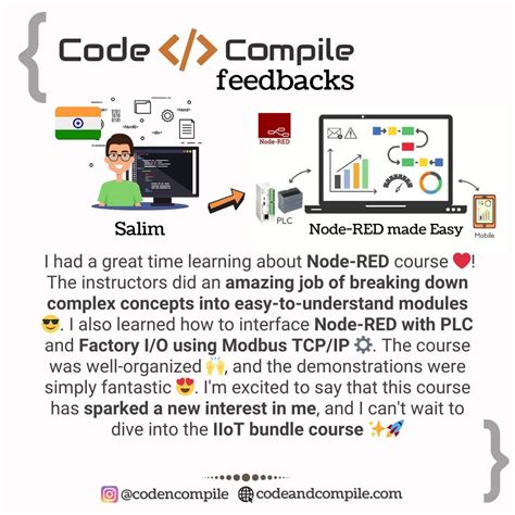 Code And Compile On Linkedin Code And Compile •iiot Courses On Instagram Thank You Salim ️