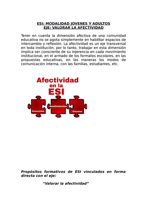 Proyecto Esi Afectividad Y Genero Esi Modalidad Jovenes Y Adultos