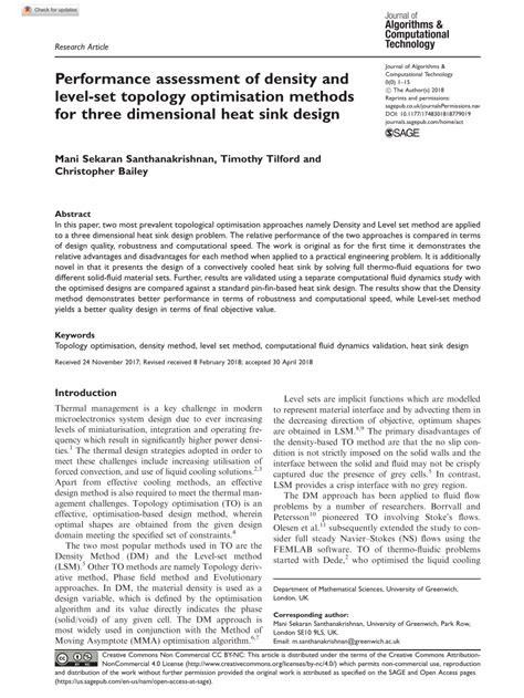 PDF Performance Assessment Of Density And Level Set Topology