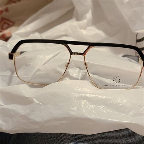 Zyloware Accessories Shaquille Oneal Gold Black Eyeglass Frames