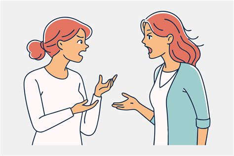 Women Having Argument Line With Flat Illustration 47422676 Vector Art