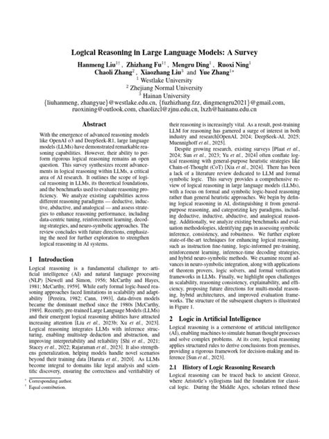 Logical Reasoning In Large Language Models A Survey Pdf Inference