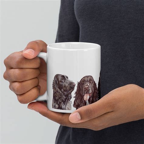 Hooked On A Fielding Field Spaniel Stacked Standing Mug Amber